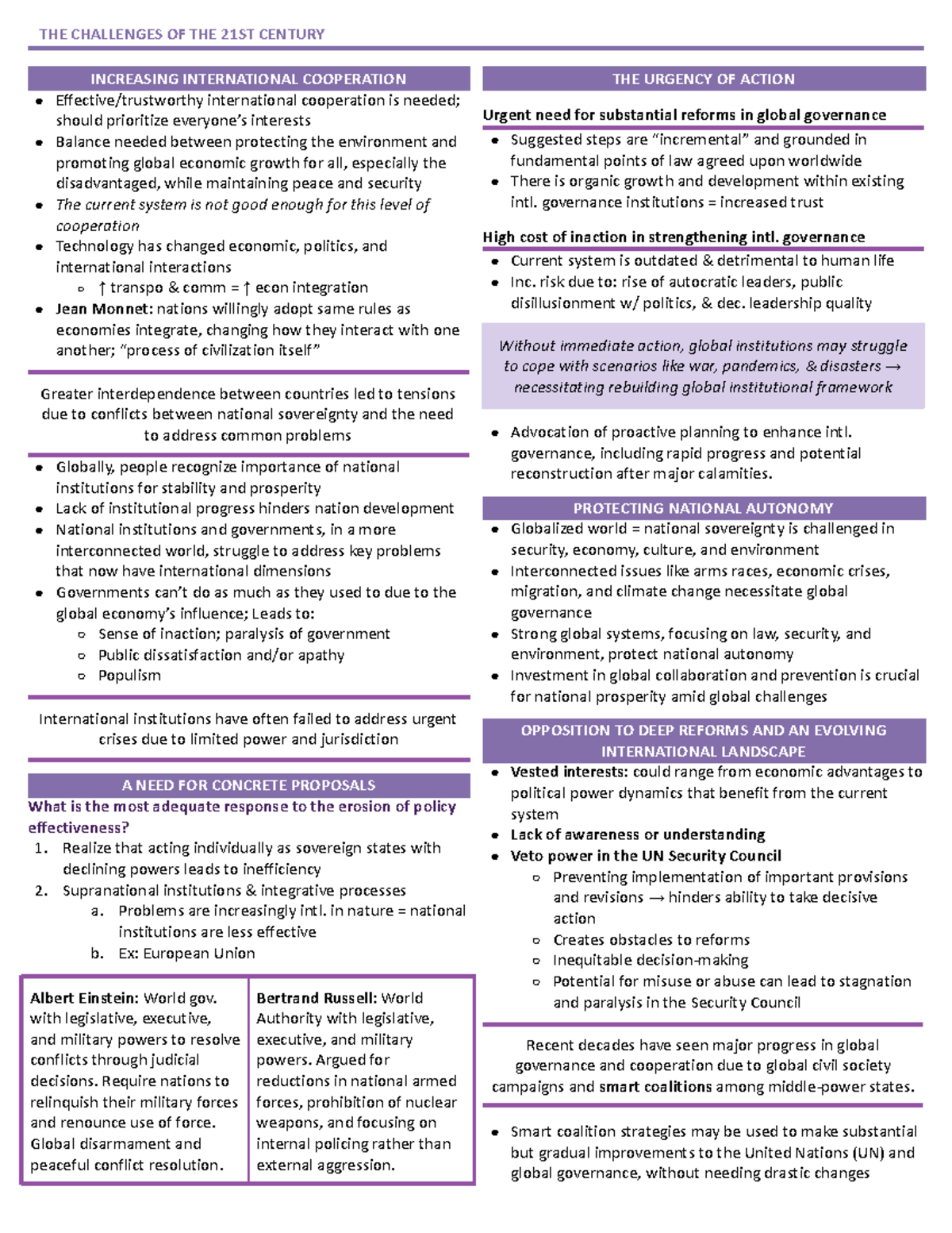 The Challenges of 21st Century Global Governance: Urgency for Reform ...