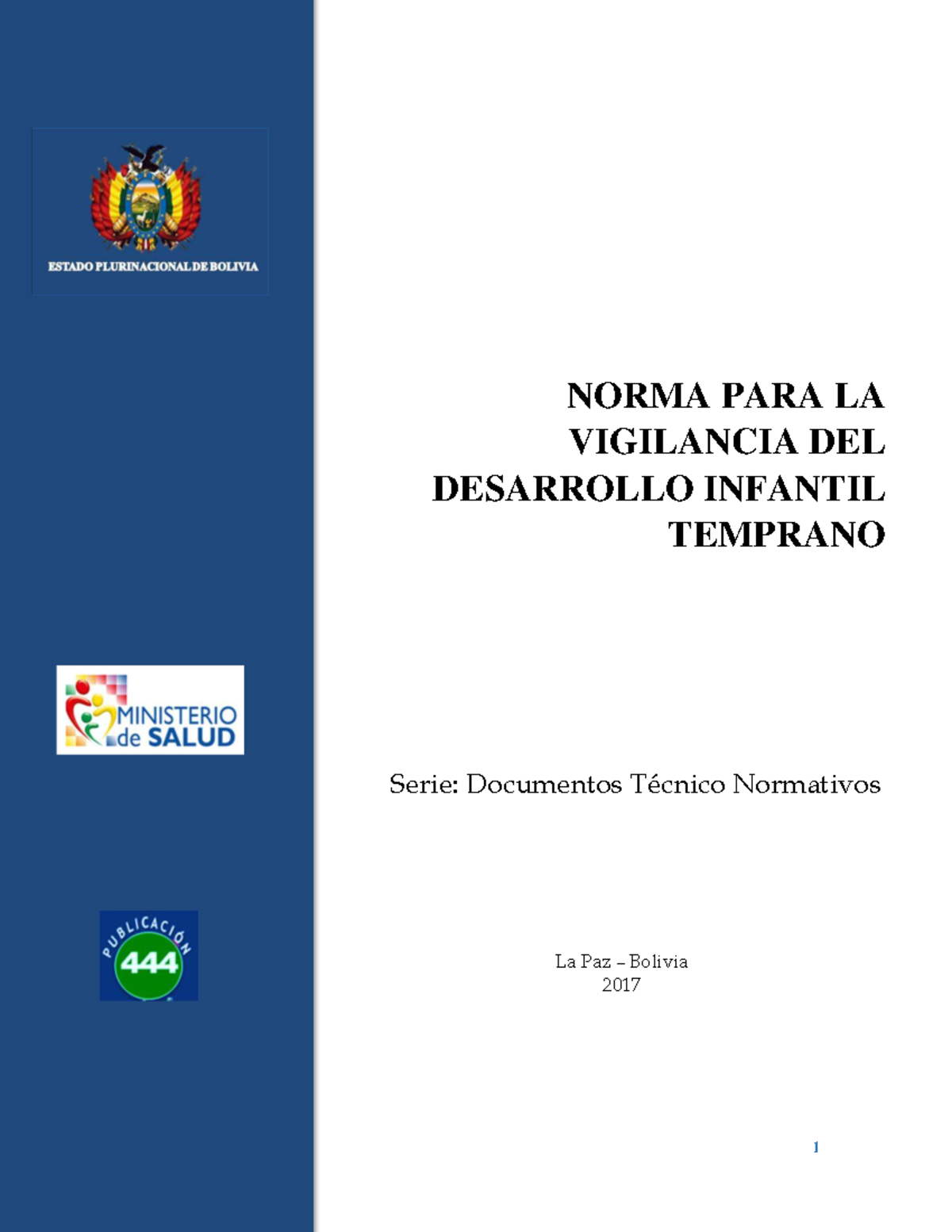Norma para la Vigilancia del Desarrollo Infantil Temprano en Bolivia ...