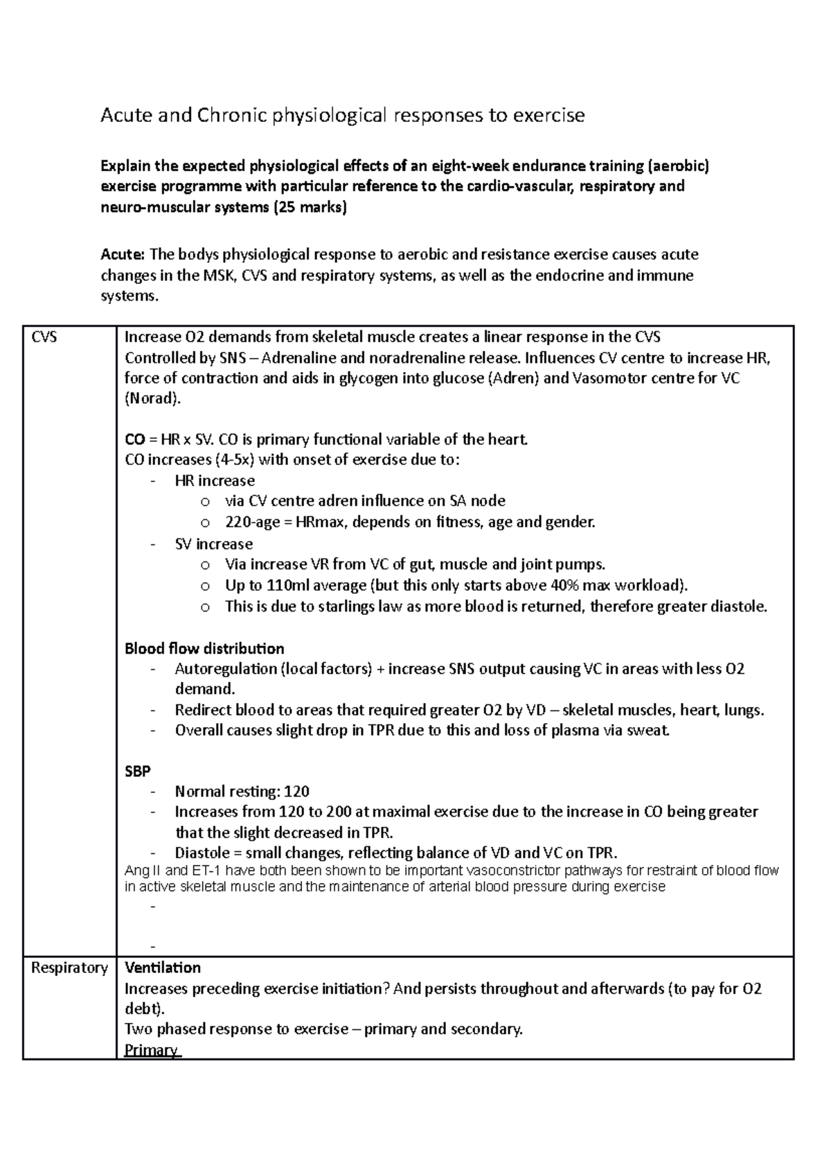 Physiological Responses to Exercise: Acute & Chronic Effects Analysis ...