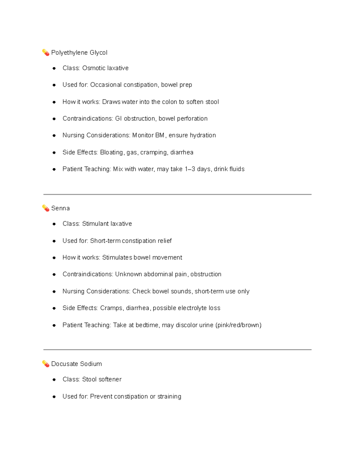 NUR 176 Med-Surg Drug List: Key Info for Nursing Students - Studocu