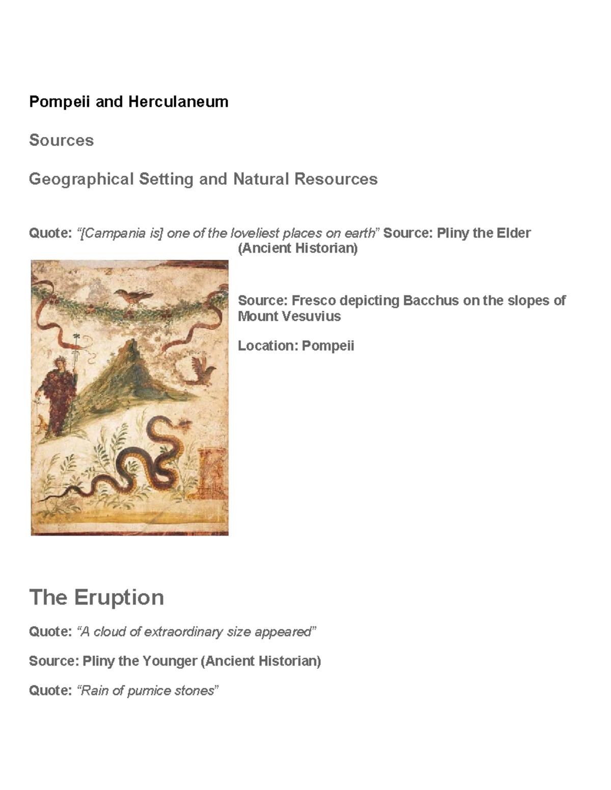 Anc history prep: Pompeii and Herculaneum geographical insights - Studocu