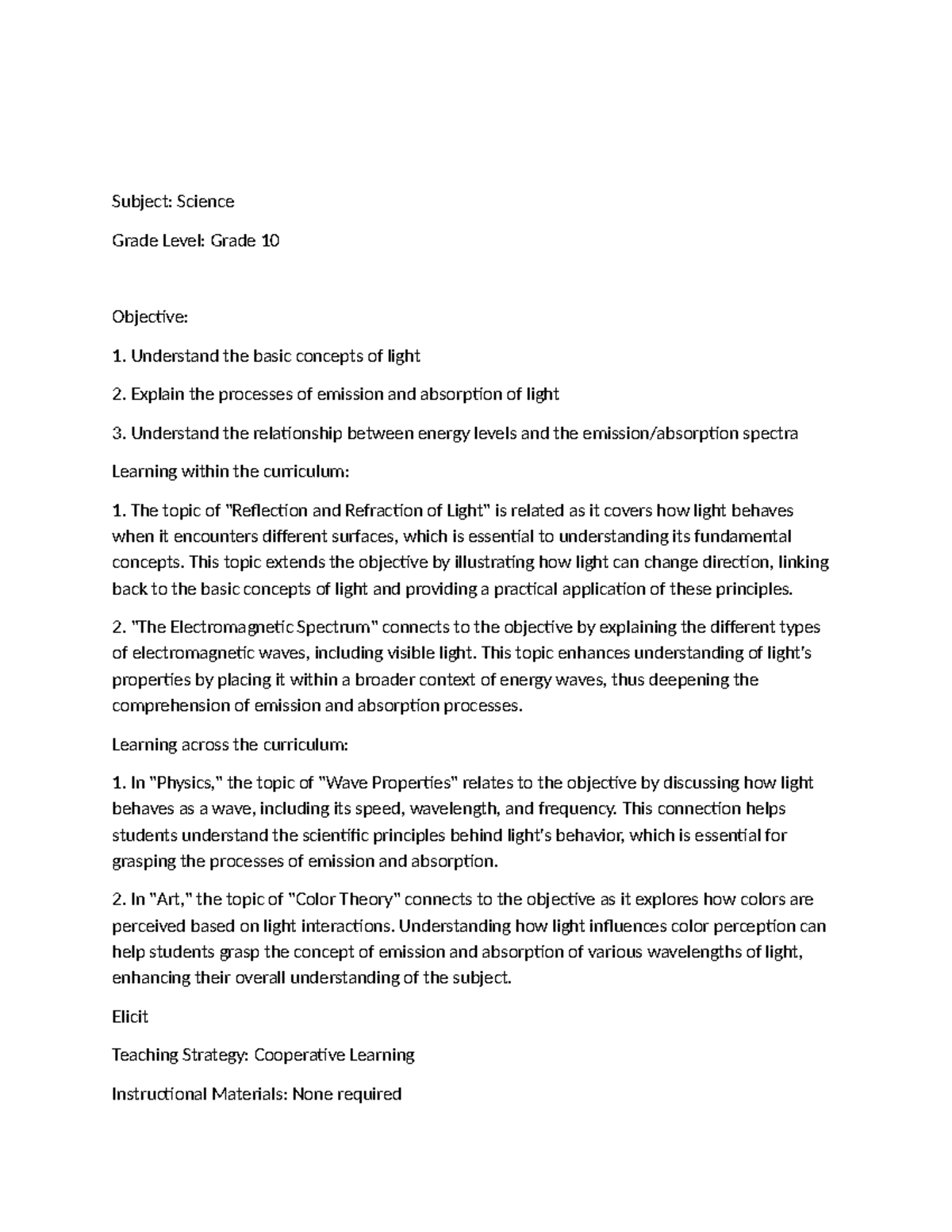 LP Physics - Grade 10 Light Concepts and Applications Notes - Studocu