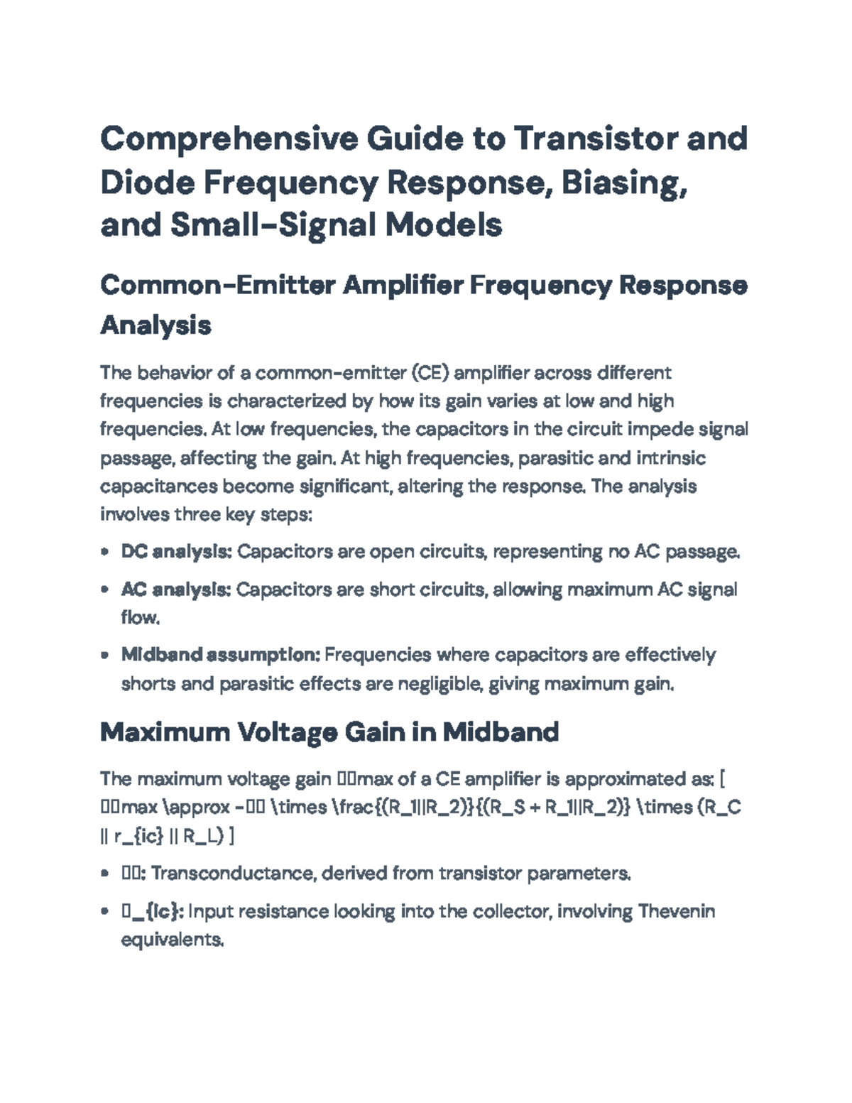 Comprehensive Guide to BJT & Diode Frequency Response Analysis (EE 101 ...
