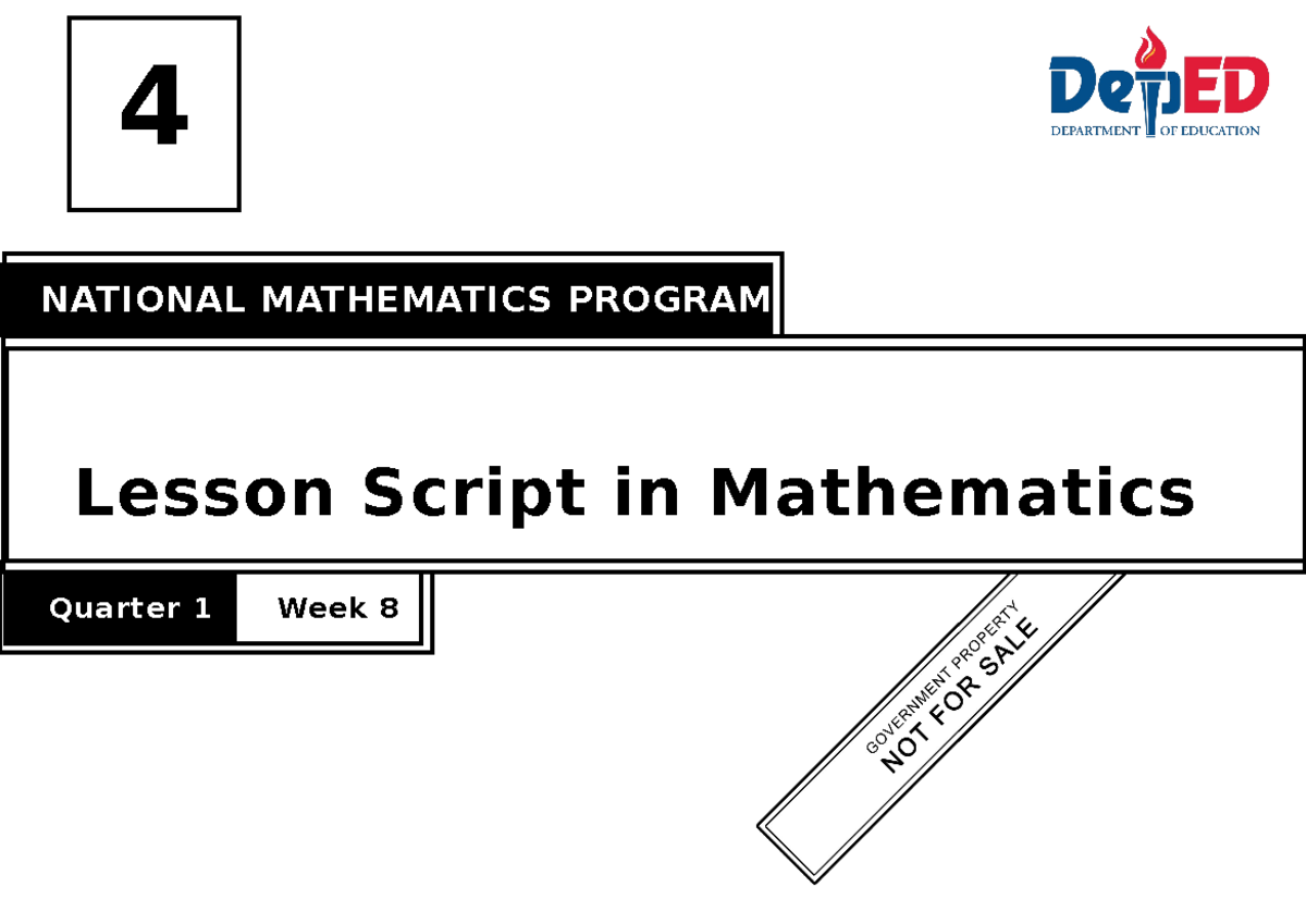 CO 2024 LS Grade 4 NMP Quarter 1 WEEK8 - 4 Quarter 1 Week 8 NATIONAL ...