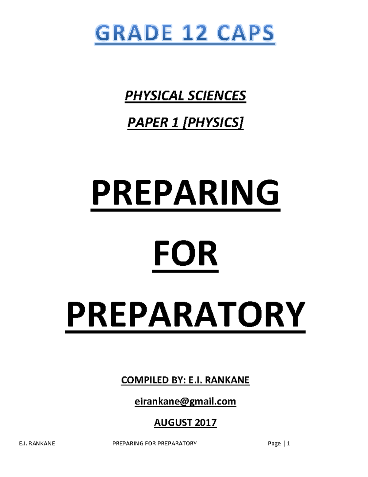 Grade 12 Physics Exam Prep Guide: Past Questions & Chapter Summaries ...