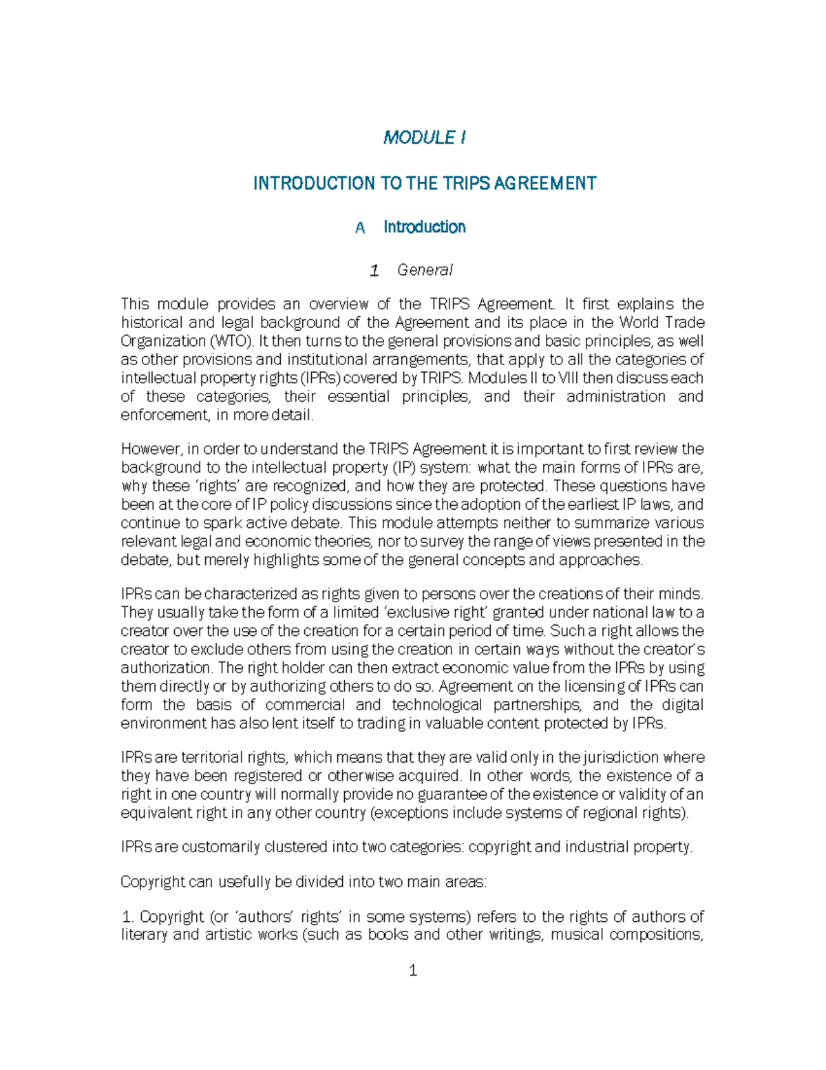 TRIPS Agreement Overview: Legal Framework and Historical Context - Studocu
