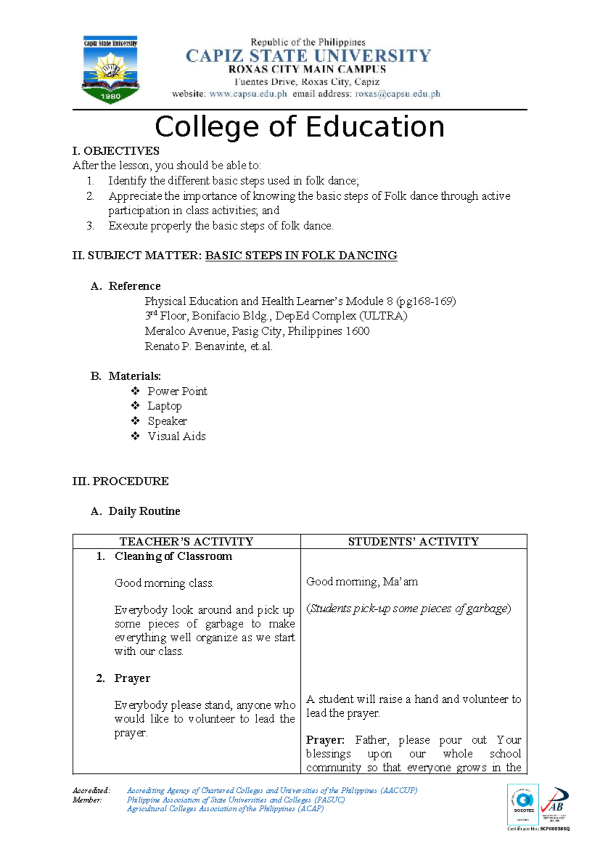 Final Exam: Basic Steps in Folk Dance (PEH 101) - Studocu