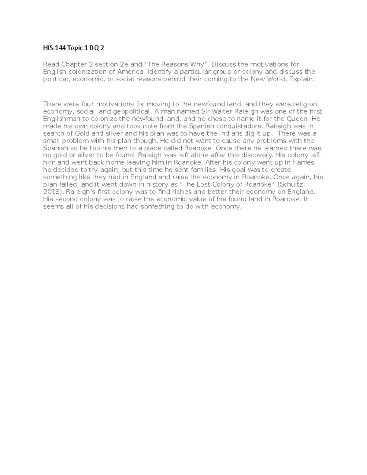 HIS-144 Topic 1 DQ 2 - Discussion Questions for HIS-144 - HIS-144 Topic ...