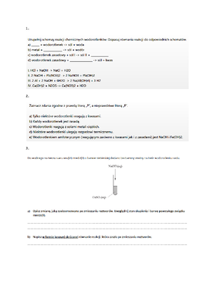 Tlenki zadania chemia - Karta pracy ZADANIE 1. Podaj wzory sumaryczne ...