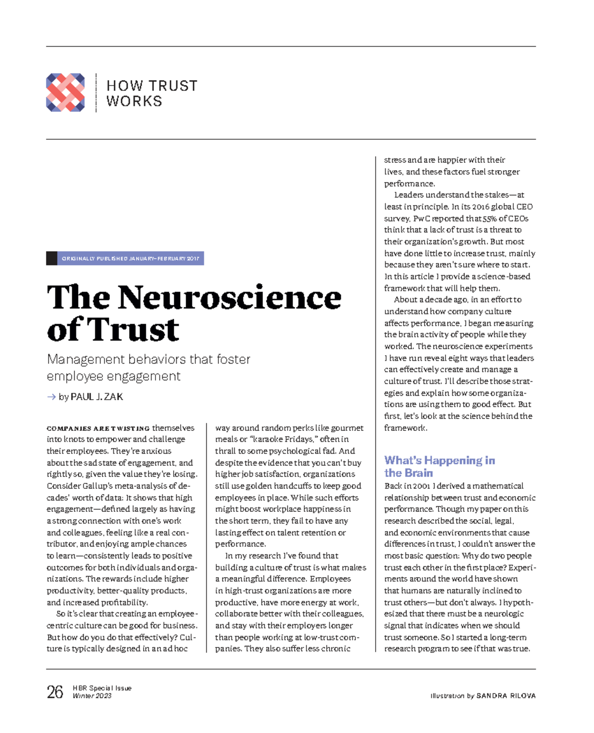 The Neuroscience of Trust: Strategies for Employee Engagement (HBR ...