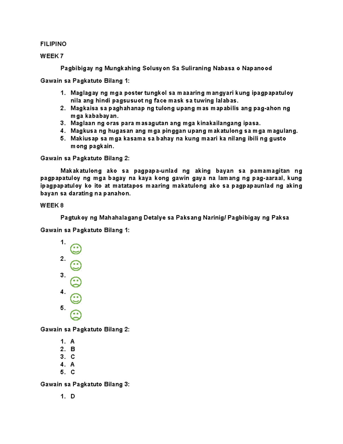 WEEK 7 - Pag-aaral ng Mungkahing Solusyon at Mahahalagang Detalye - Studocu
