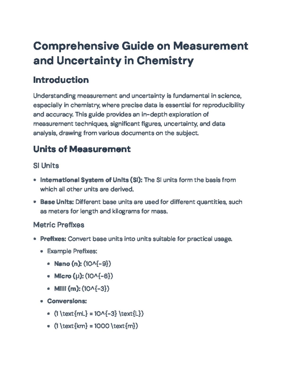 Comprehensive Guide on Measurement & Uncertainty in Chemistry ...