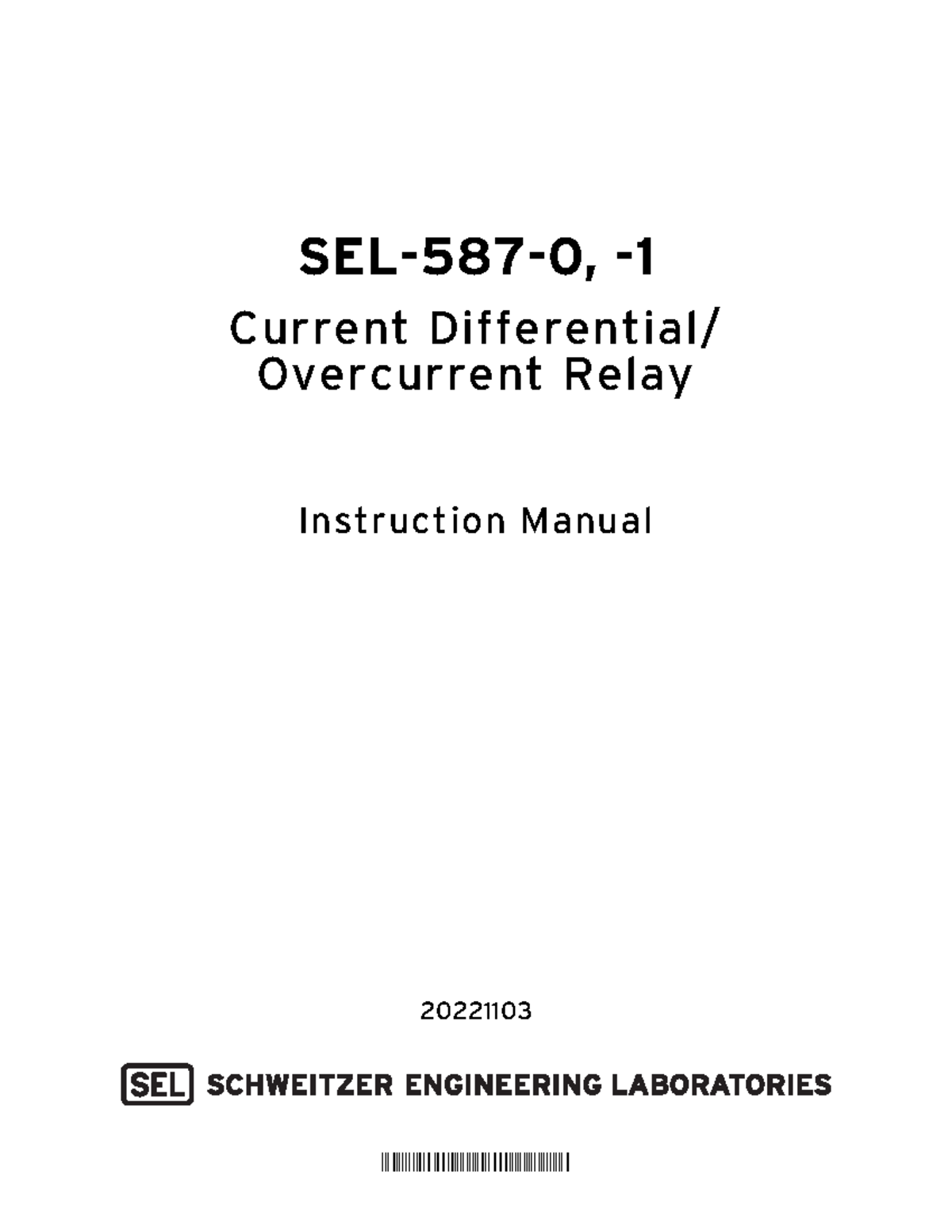 587 IM 20221103 - SEL 587 - Instruction Manual 20221103 SEL-587-0 ...