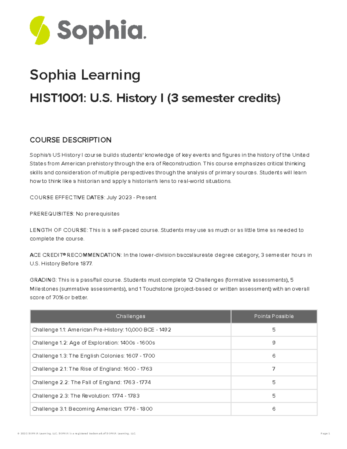 HIST1001: US History I Course Syllabus & Assessment Guide - Studocu