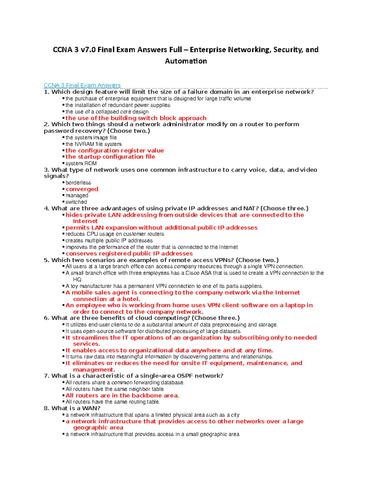 CCNA 3 – ENSA Practice PT Skills Assessment (PTSA) Answers - CCNAv7 Enterprise Networking ...