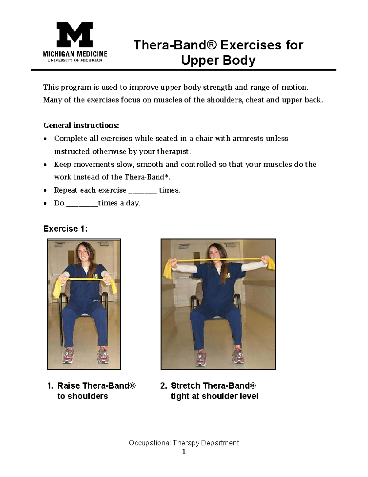 OTT 101: Upper Body Strengthening Exercises for Therapy - Studocu