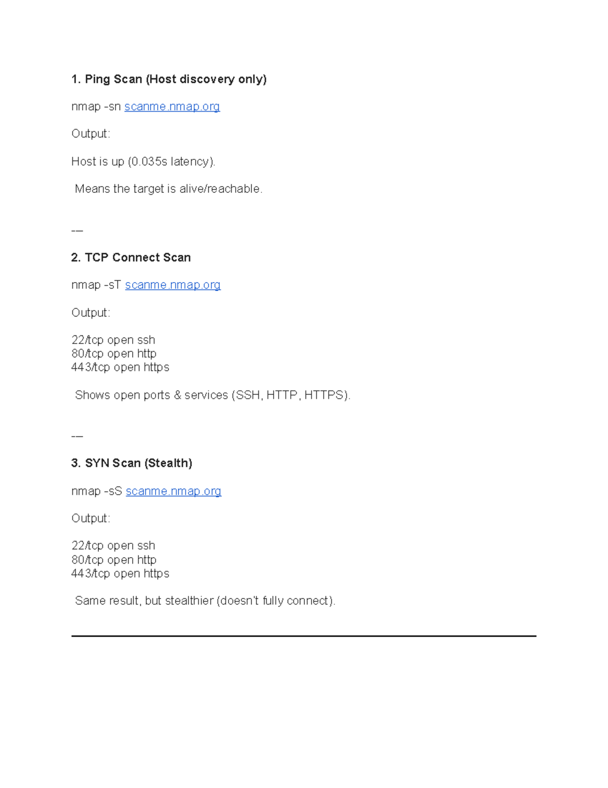 NMAP - Comprehensive Scan Techniques Summary - Studocu