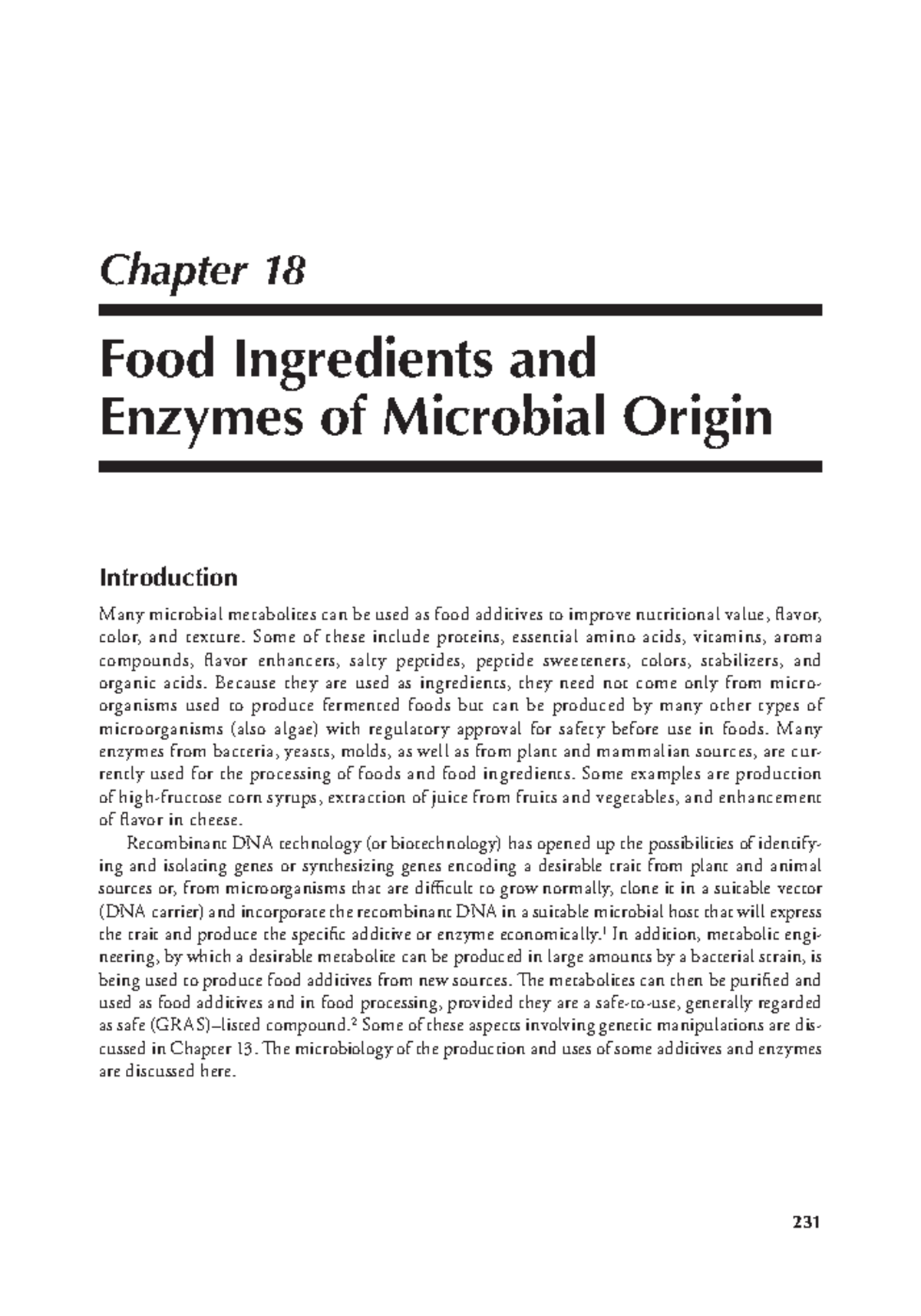 Chapter 18 - Food Microbiology: Microbial Ingredients & Enzymes - Studocu