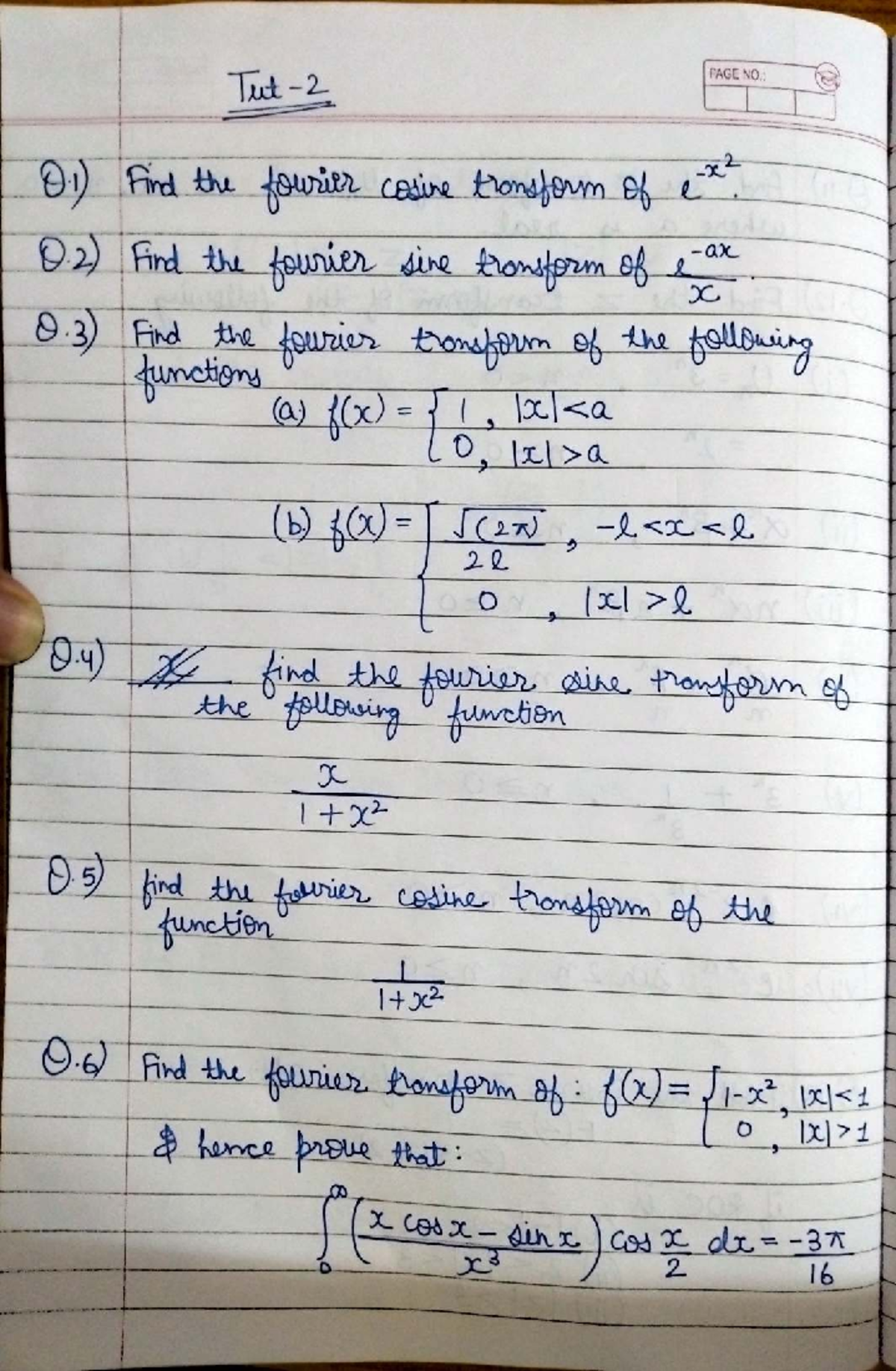 Tutorial sheet(fourier transform and z transform - Tut- D)ird the ...