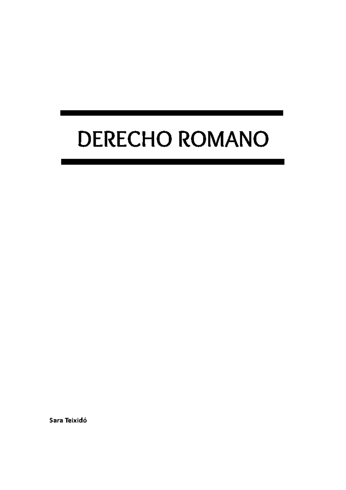 Apuntes de Derecho Romano (Código: DR-101) - Resumen y Vocabulario ...