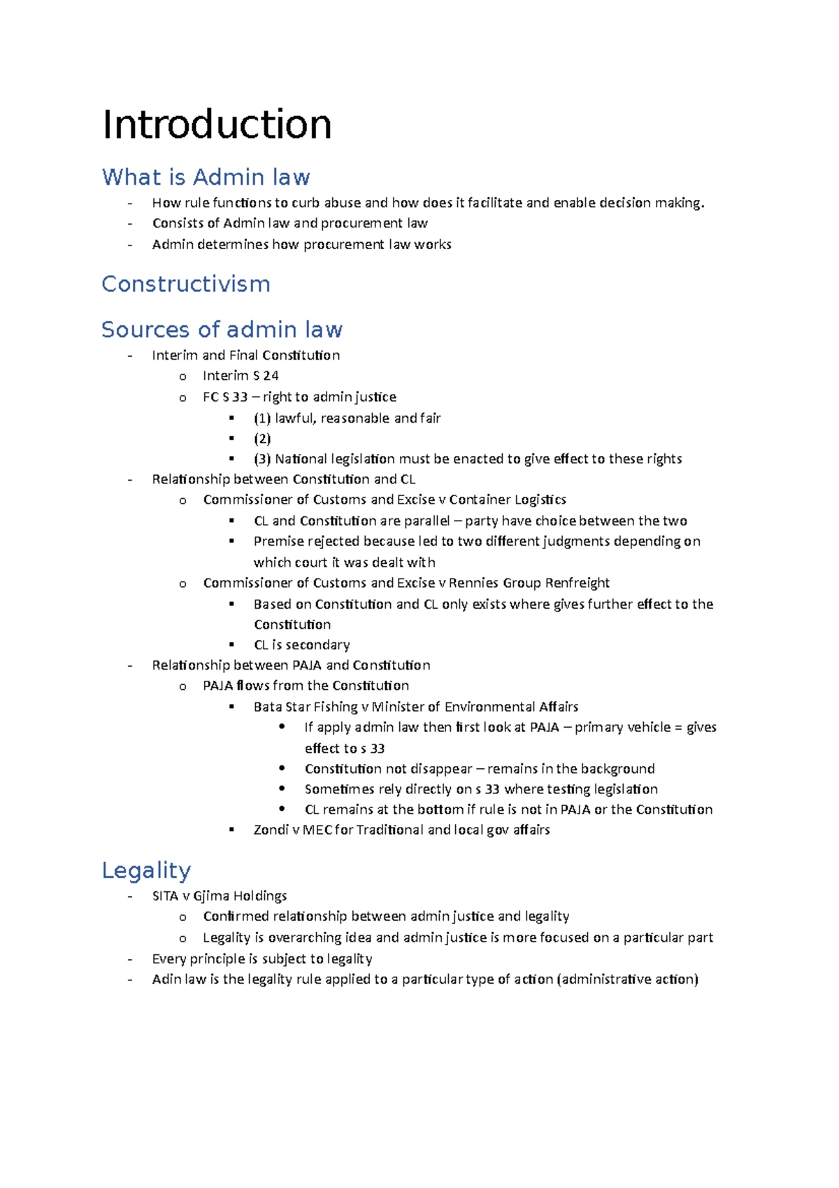Admin Study UNIT 1 - STUDY UNIT 1 1 Introduction to Administrative Law ...