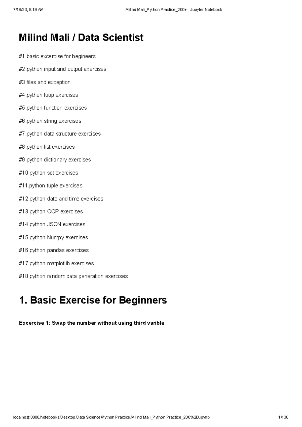240+ Python Practice Exercises for Beginners: Comprehensive Guide - Studocu