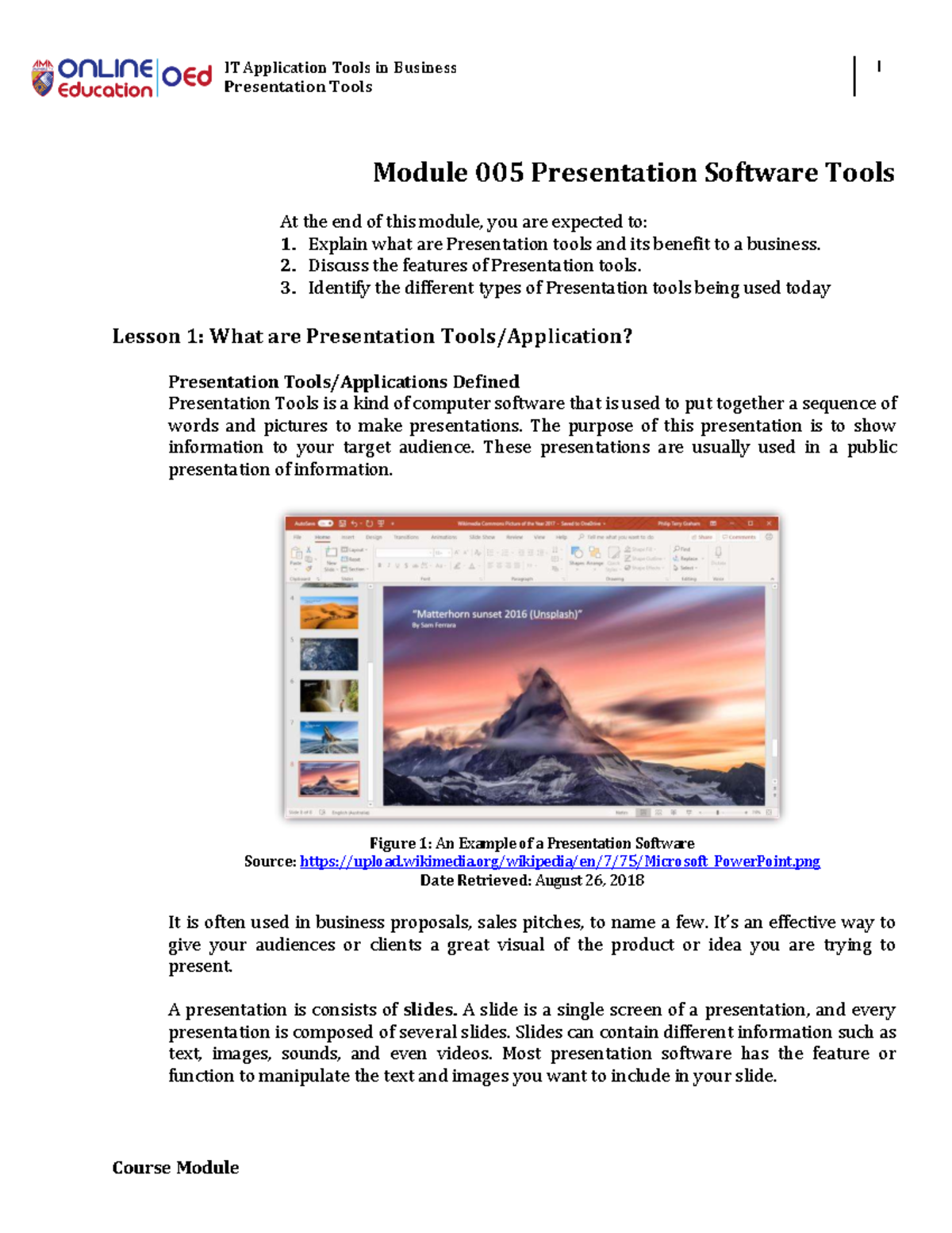 IT Application Tools in Business: Module 005 - Presentation Software ...