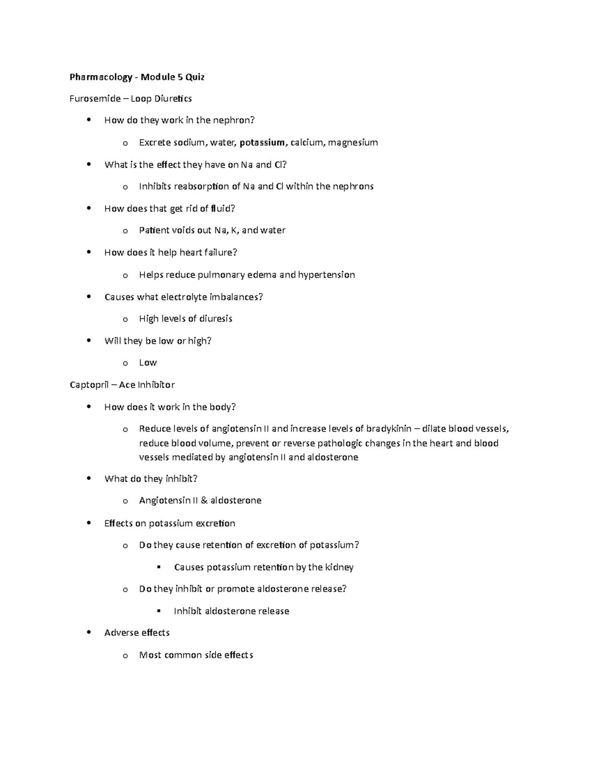 Pharmacology - Module 5 Quiz - Studocu