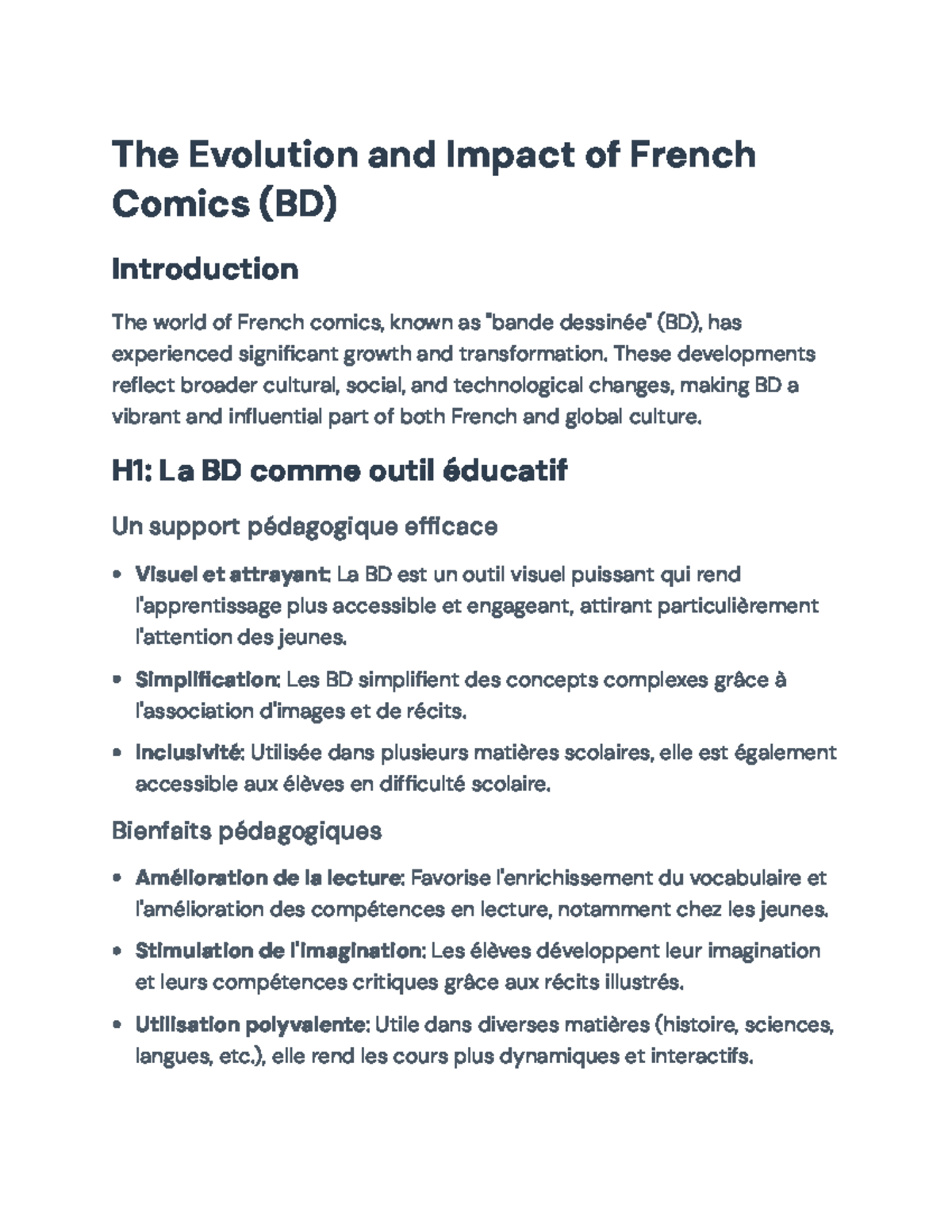 The Evolution and Impact of French Comics (BD) in Education and Culture ...