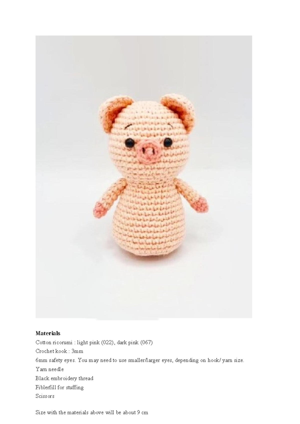 Easy Little Pig Amigurumi Crochet Pattern (PDF) - Studeersnel