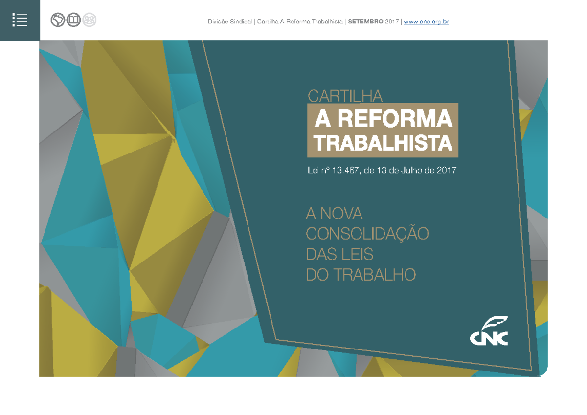 CNC - Cartilha Interativa sobre a Reforma Trabalhista (Setembro 2017 ...