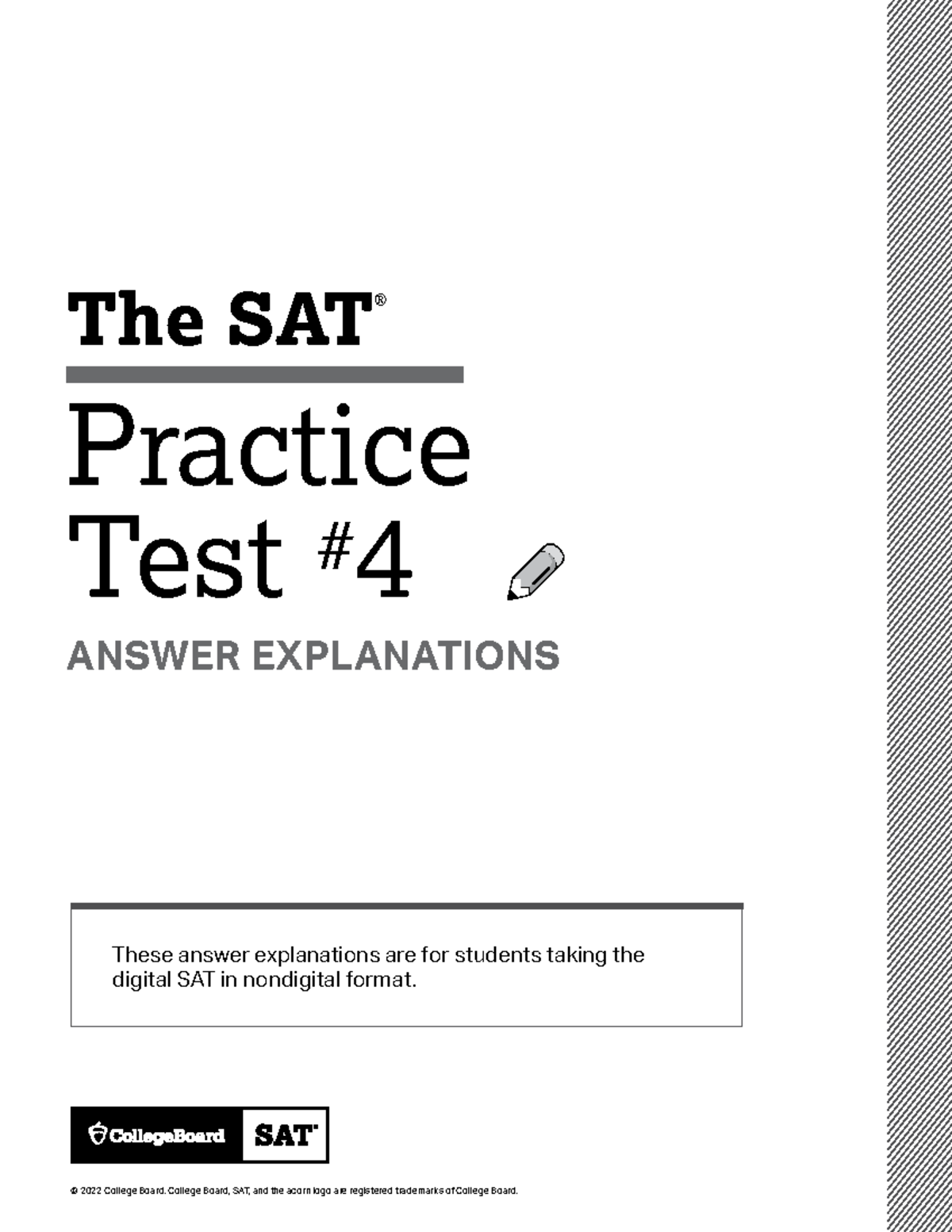 SAT Practice Test 4: Answer Explanations for Reading & Writing - Studocu