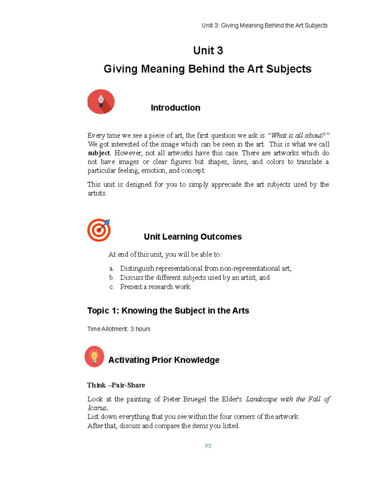 Unit 3: Art Appreciation Notes - Understanding Art Subjects - Studocu