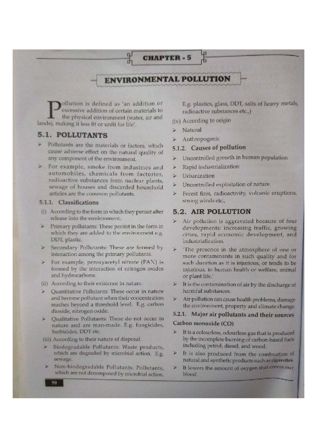 CHAPTER 5: ENVIRONMENTAL POLLUTION - A Comprehensive Overview - Studocu