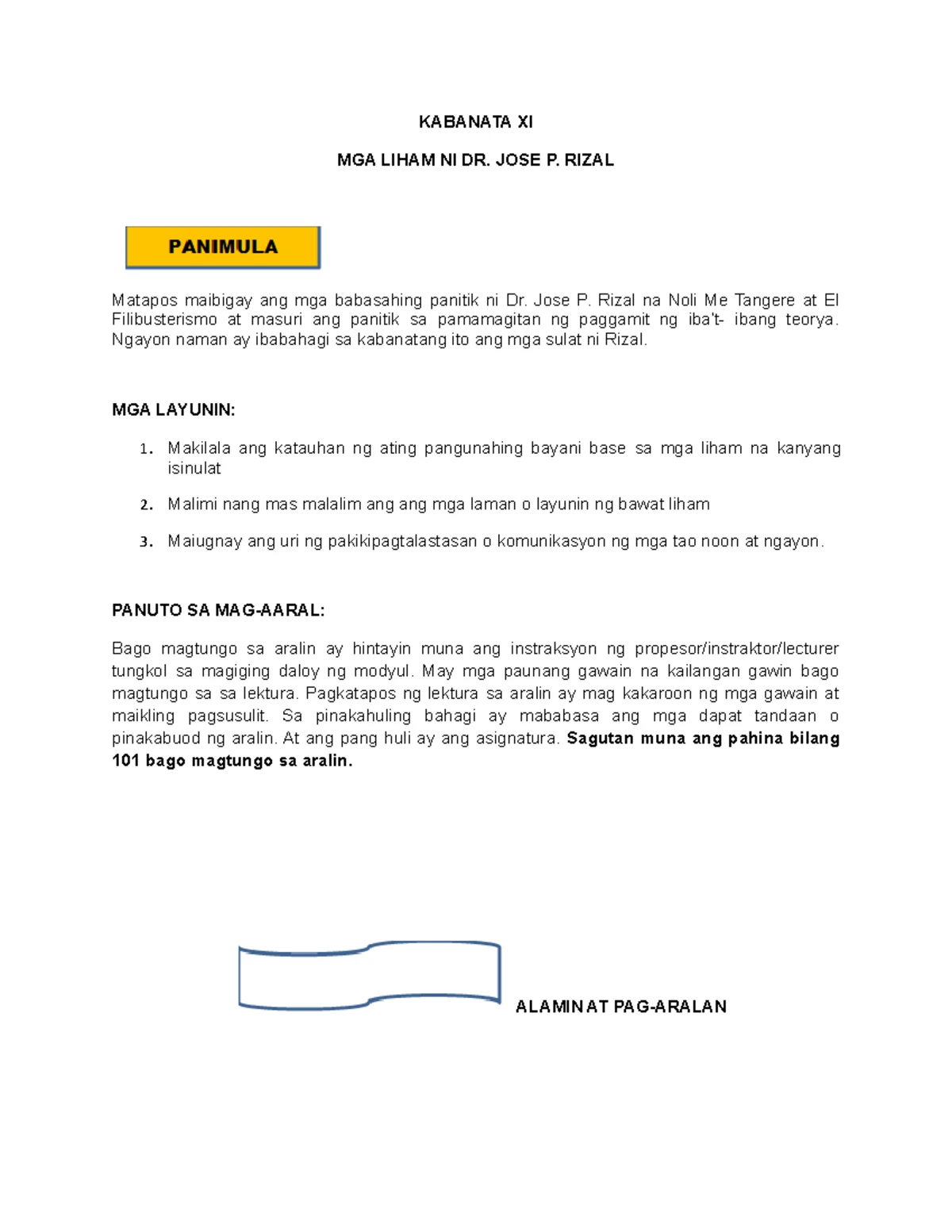 SS5 Aralin 12 (module) - KABANATA XII ANG MGA PAG-IBIG NI DR. JOSE P ...