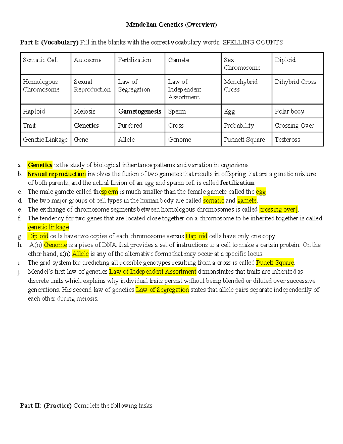 Copy of Mendelian Genetics Overview - Mendelian Genetics (Overview ...
