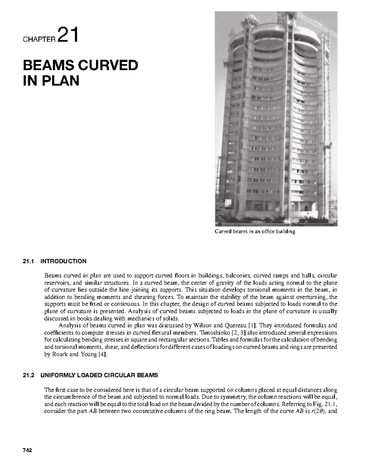 CHAPTER 21: CURVED BEAMS IN PLAN - MECHANICS OF MACHINES 3A - Studocu