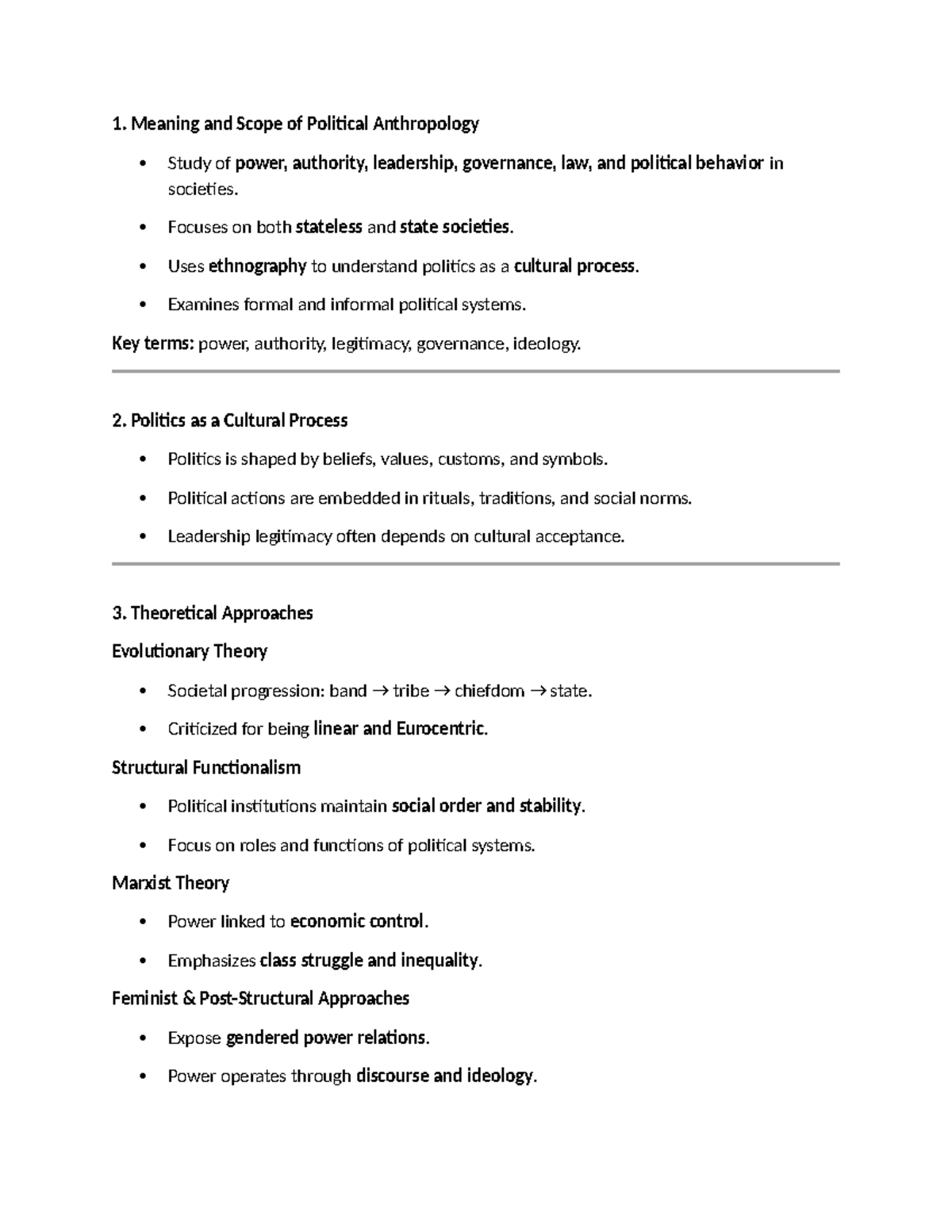 Political Anthropology Course Outline: Scope, Theories & Key Concepts ...