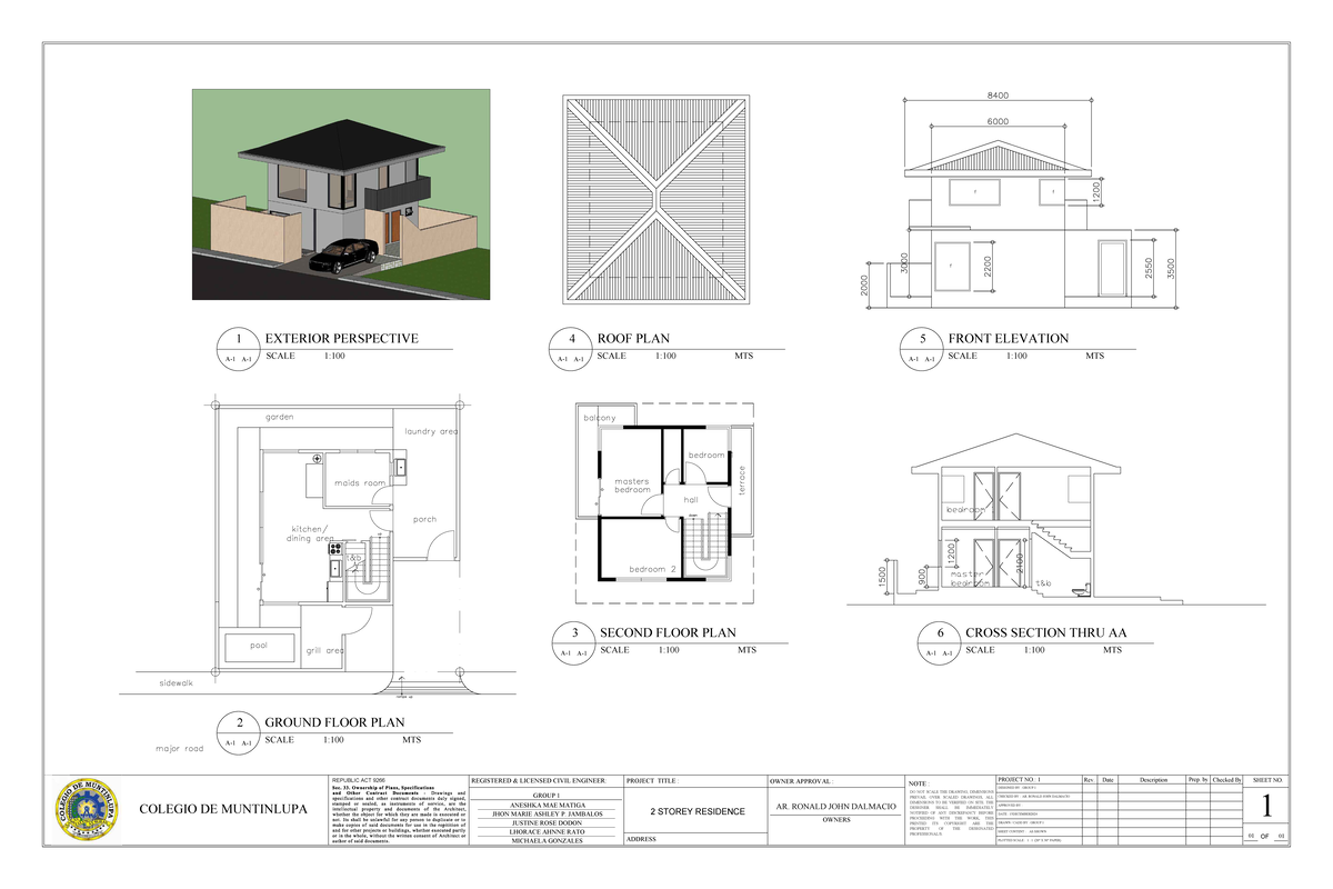 Finals Group Project: 2 Storey Residence Plans & Elevations (CE 101 ...