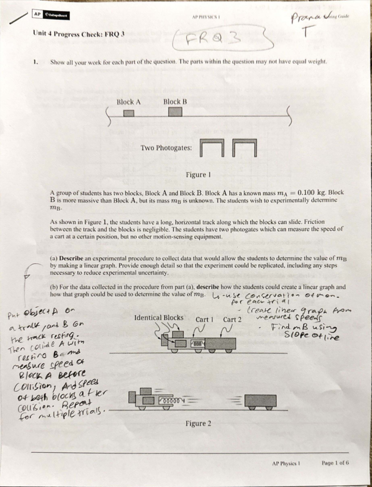 AP PHYSICS Unit 4 Progress Check: FRQ 3 Guide - Studocu