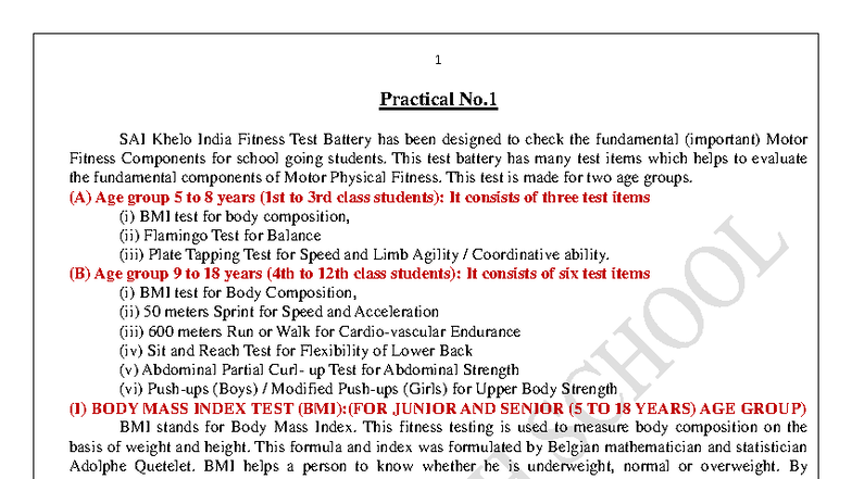 12th Practical No.1: SAI Khelo India Fitness Test Battery Overview ...