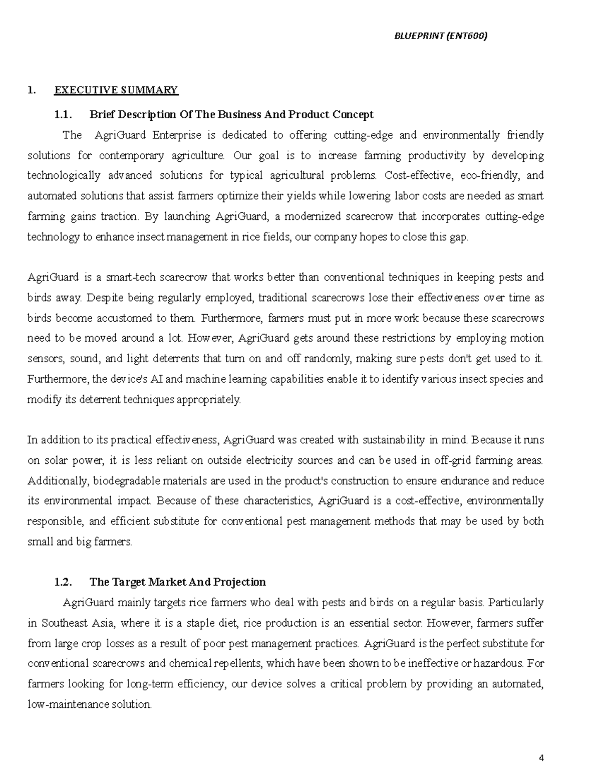 AgriGuard (ENT600) Executive Summary: Innovative Smart Scarecrow ...