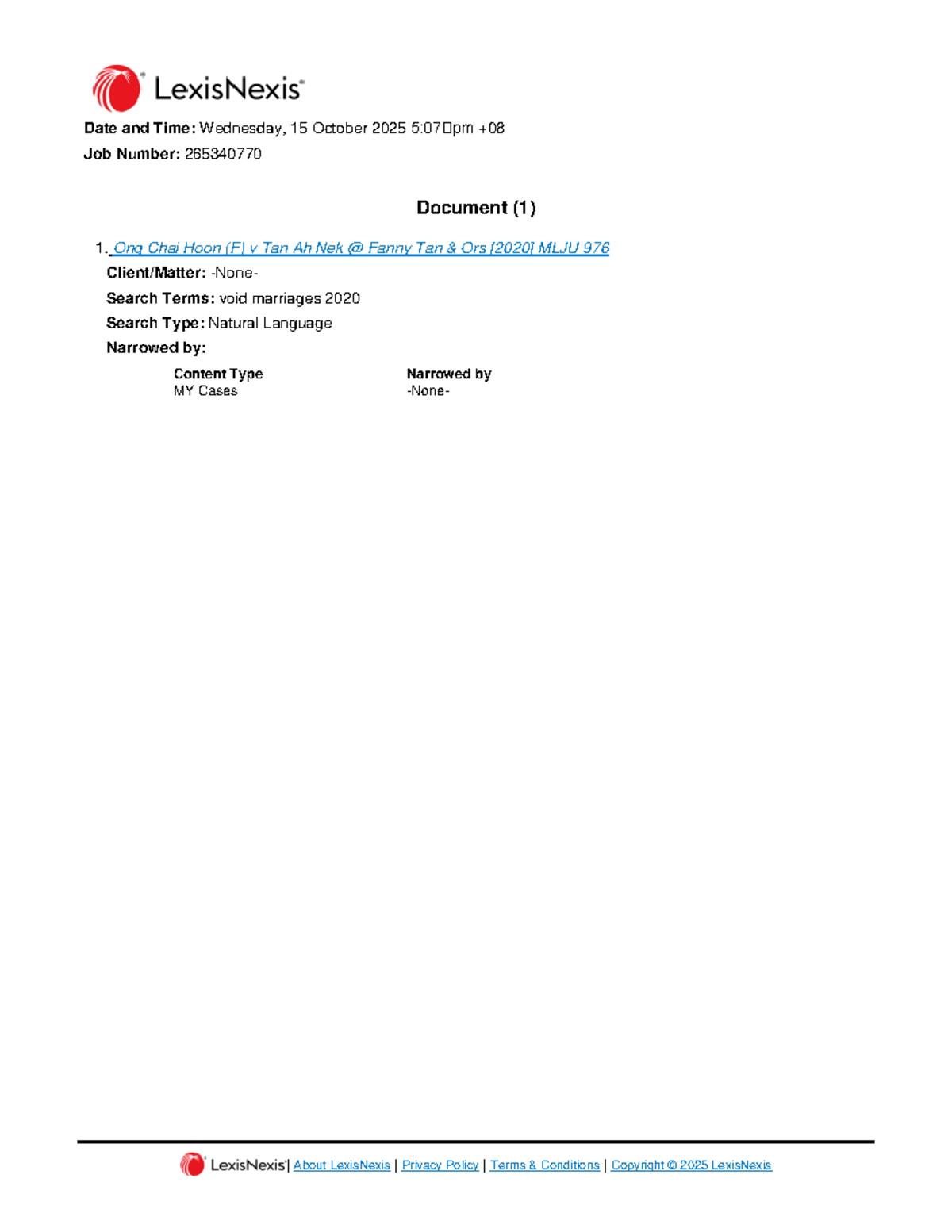 Case Analysis: Ong Chai Hoon (F) v Tan Ah Nek Fanny Tan Ors MLJU 976 ...