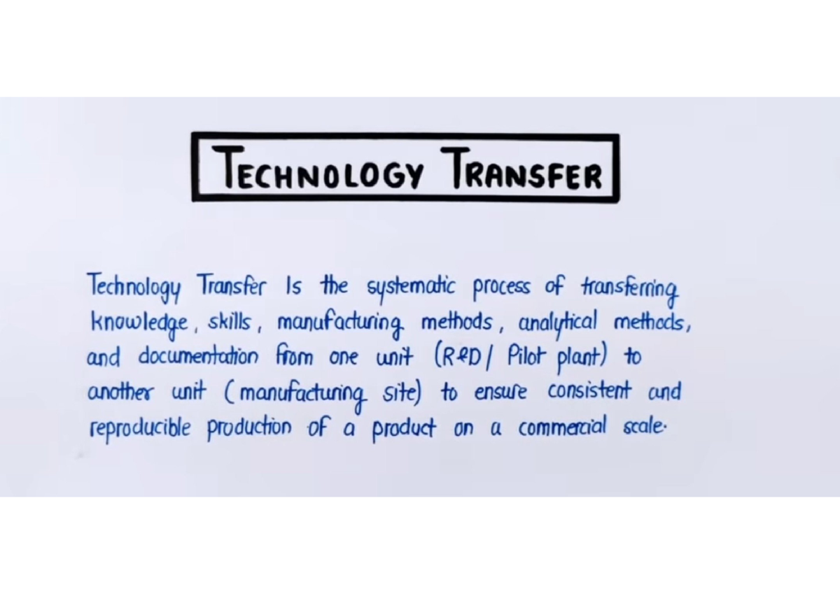 Technology Transfer Protocol: Ensuring Quality in Pharma Production ...