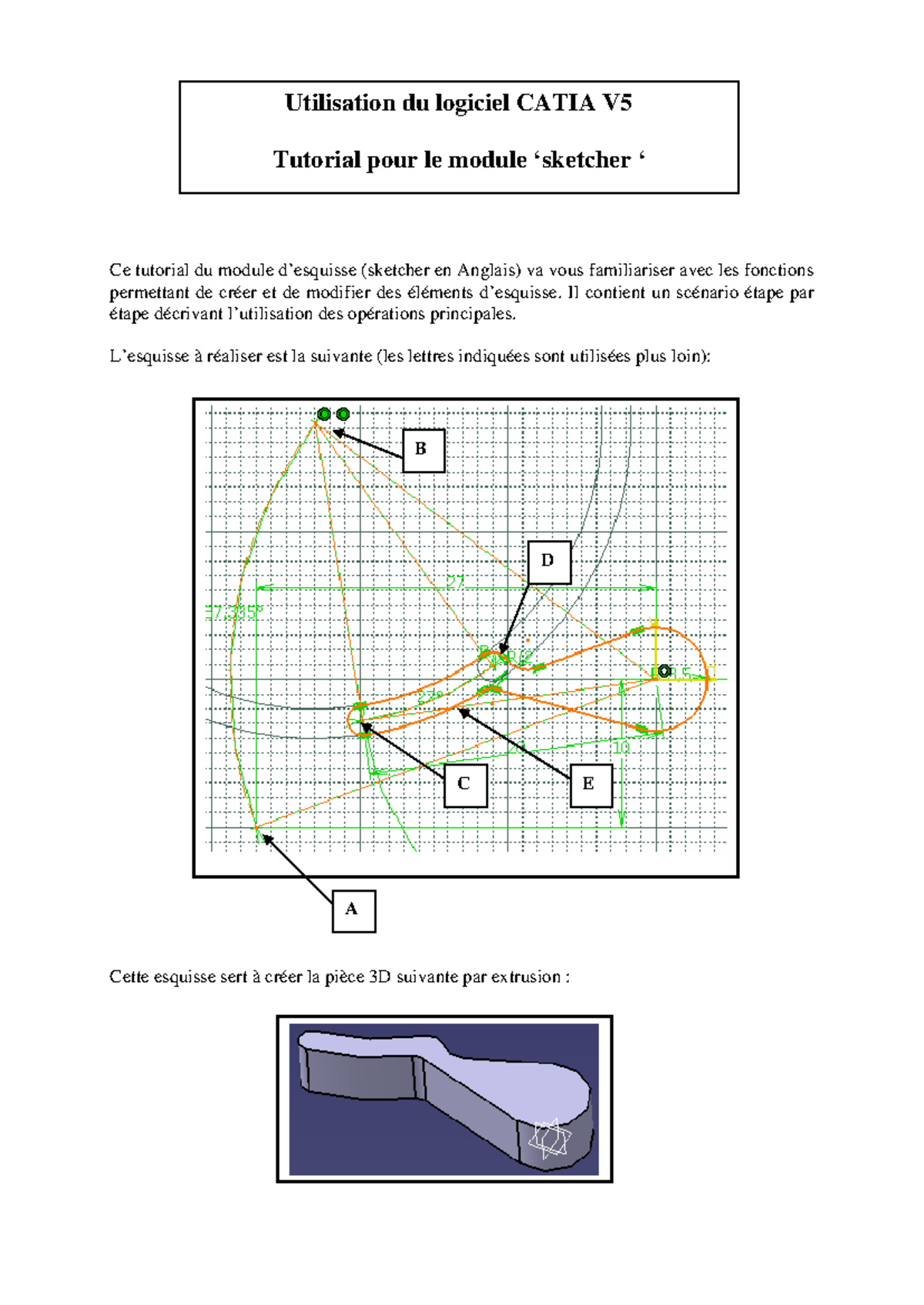 Application-I1 - for simulation catia - Utilisation du logiciel CATIA V ...