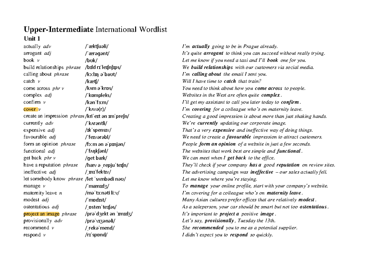 Wordlist unit 1 moodle 0ebd2b10c8efa29a8b9270915 cfcda 45 - Upper-Intermediate International ...