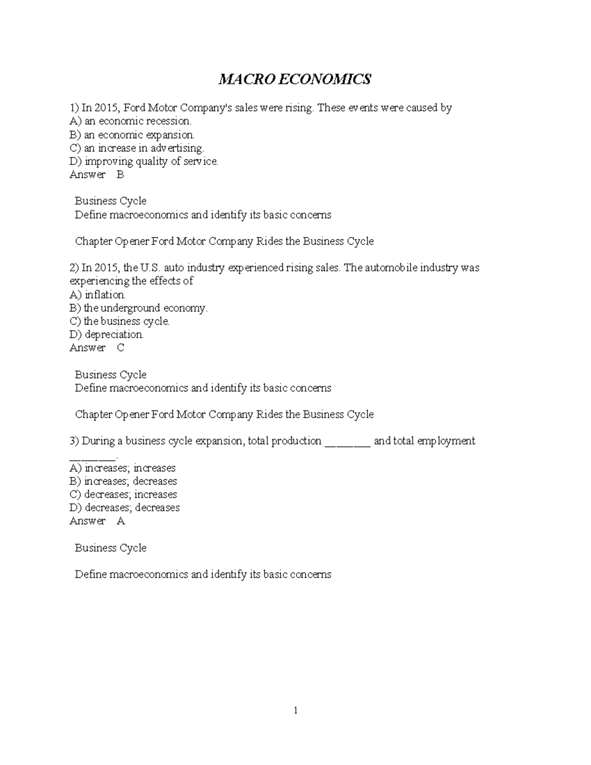 MACRO 2021 Question Bank for Midterm & Final Exam Preparation - Studocu