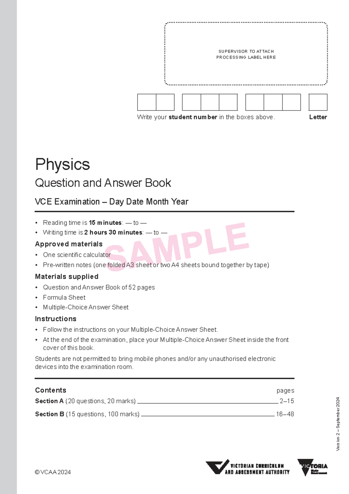 VCE Physics Exam Practice Questions and Answers - 2024 - Studocu