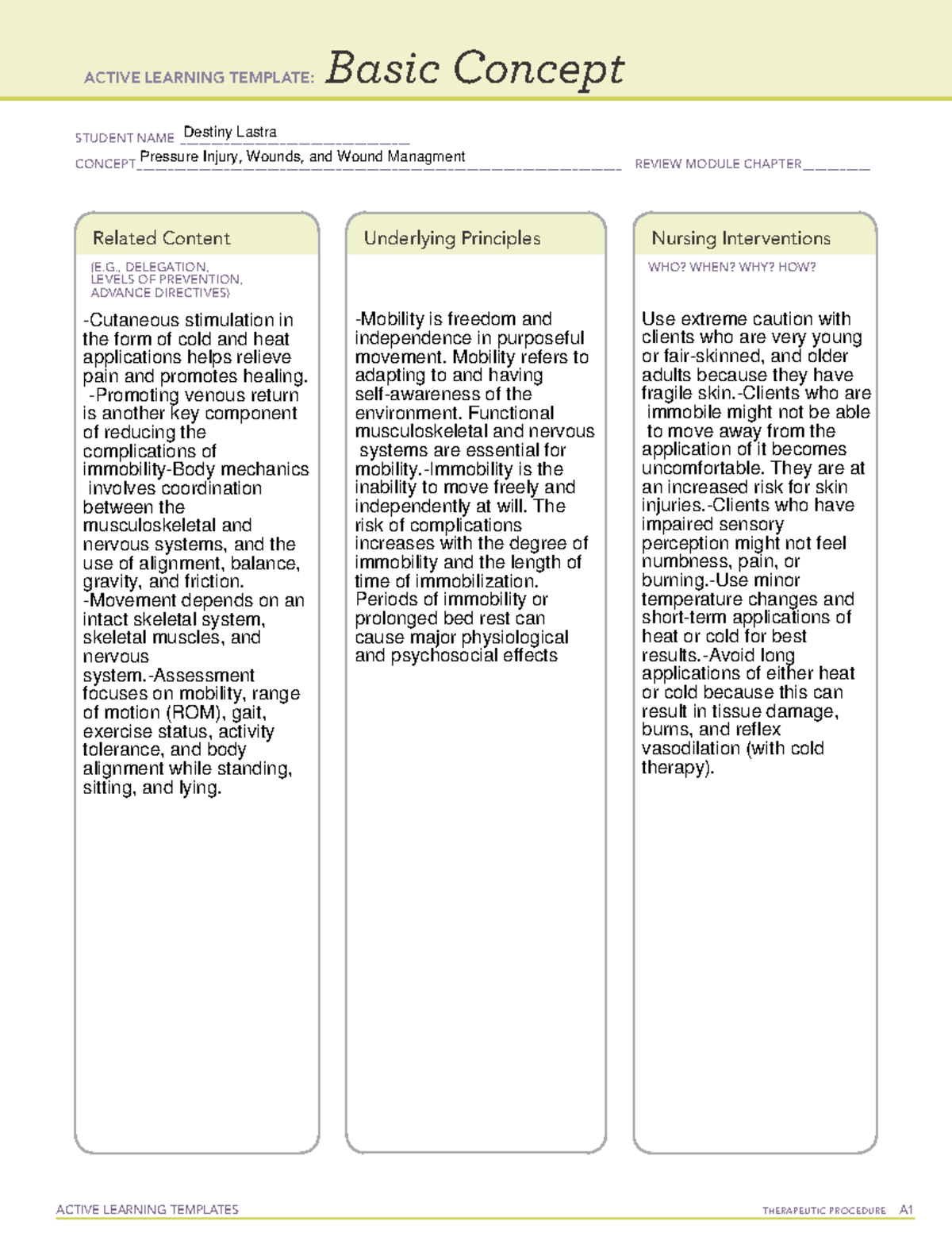 Basic Concepts of Pressure Injuries and Wound Management - THERAPU A ...