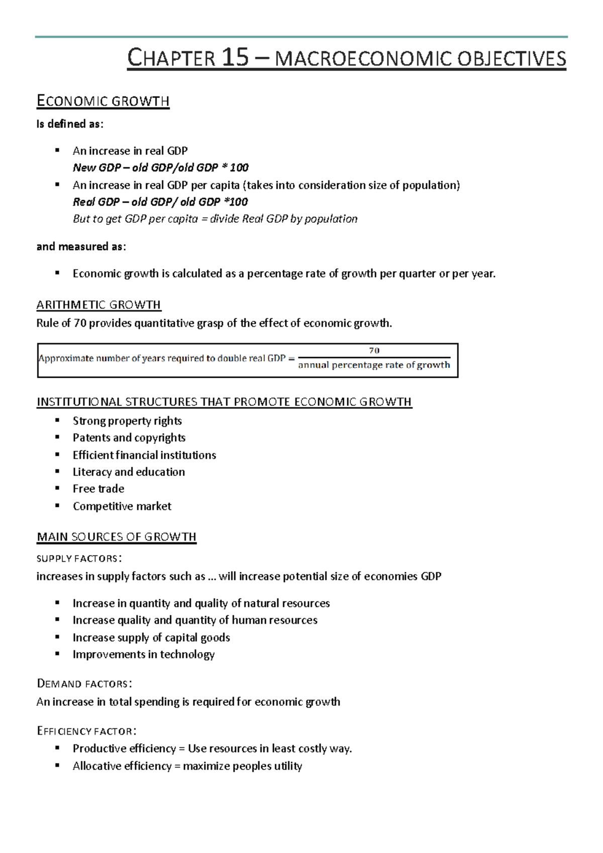 Chapter 15: In-Depth Summaries of Macroeconomic Objectives - EKN120 ...